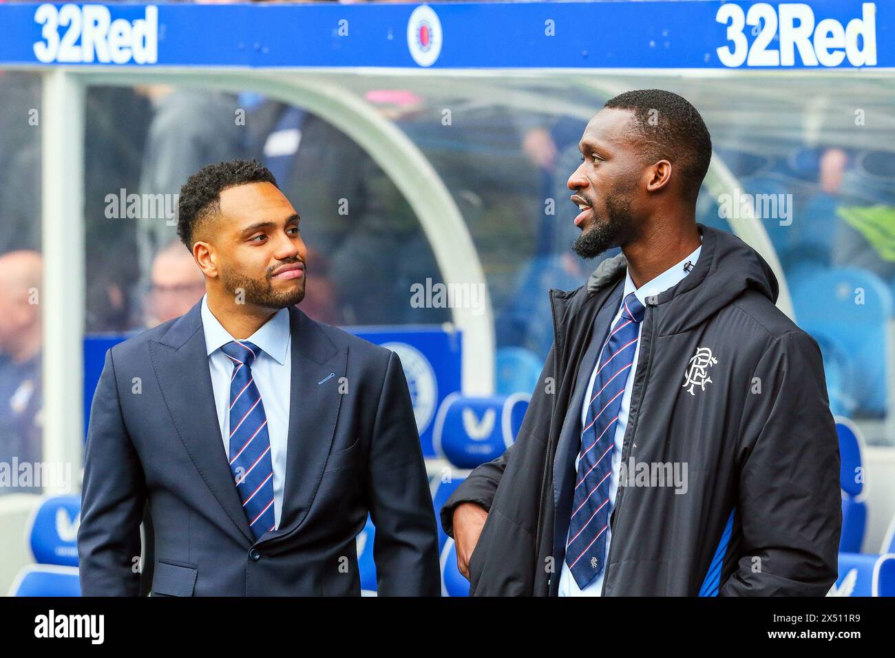 Danilo and Abdullah Sima, both players with Rangers FC, in pre-match ...