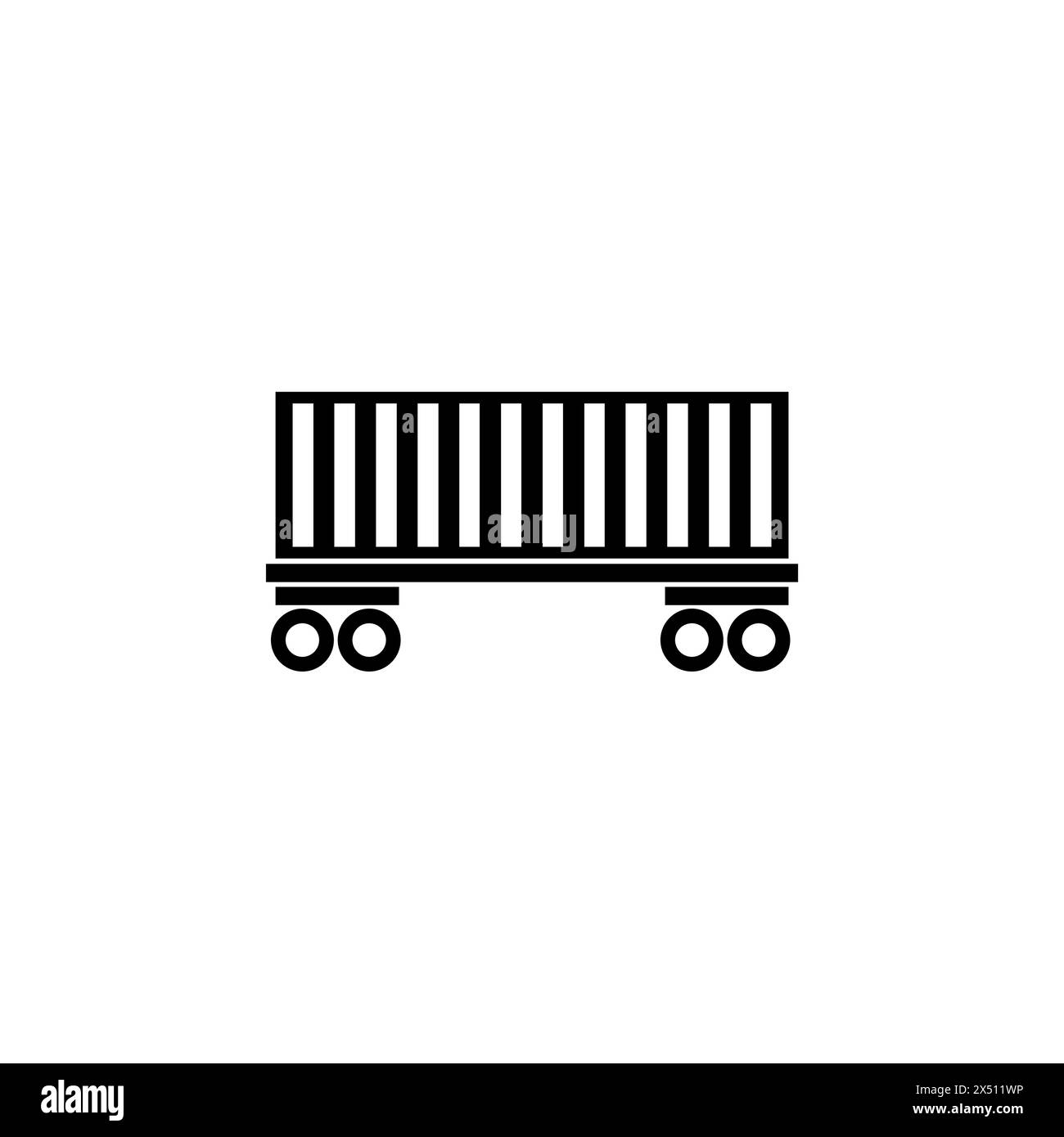 Cargo Wagon, Rail Car flat vector icon. Simple solid symbol isolated on white background. Cargo ...