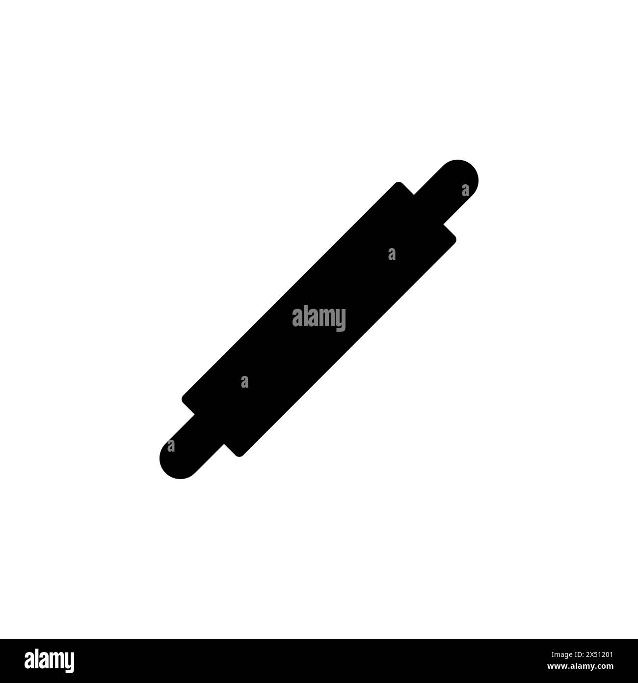 Dough Rolling Pin flat vector icon. Simple solid symbol isolated on white background. Dough ...