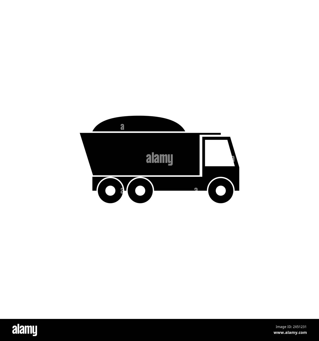 Tipper Truck flat vector icon. Simple solid symbol isolated on white ...