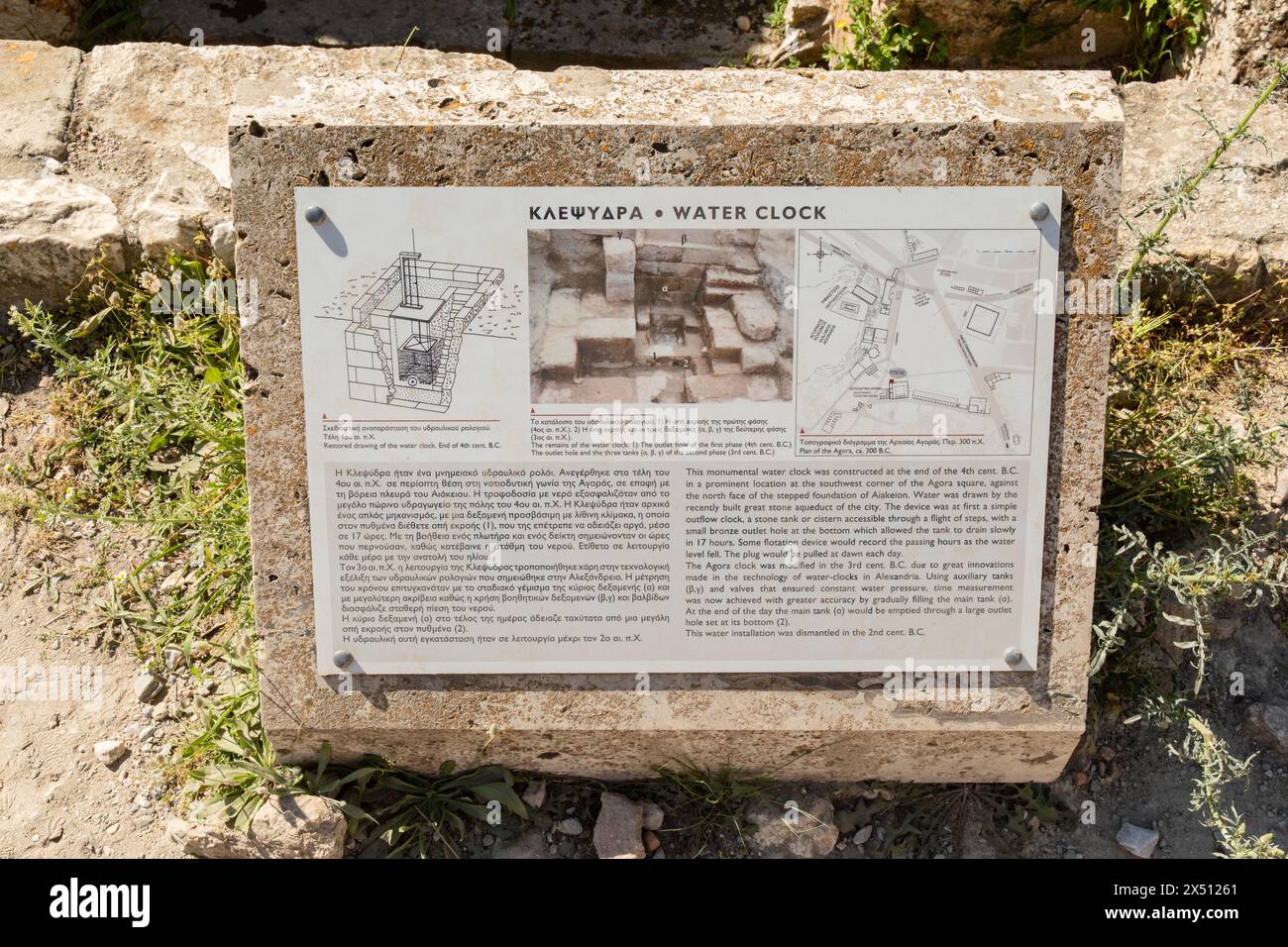Water Clock , Agora, Athens, Greece, Europe Stock Photo - Alamy
