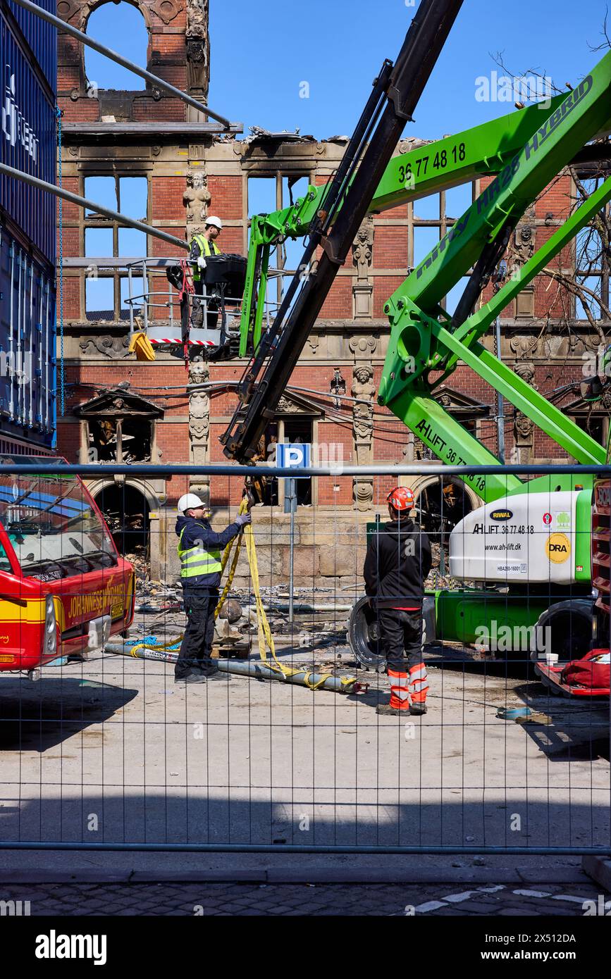 Børsen ('the Bourse'), after the fire (April 16 2024); Copenhagen ...