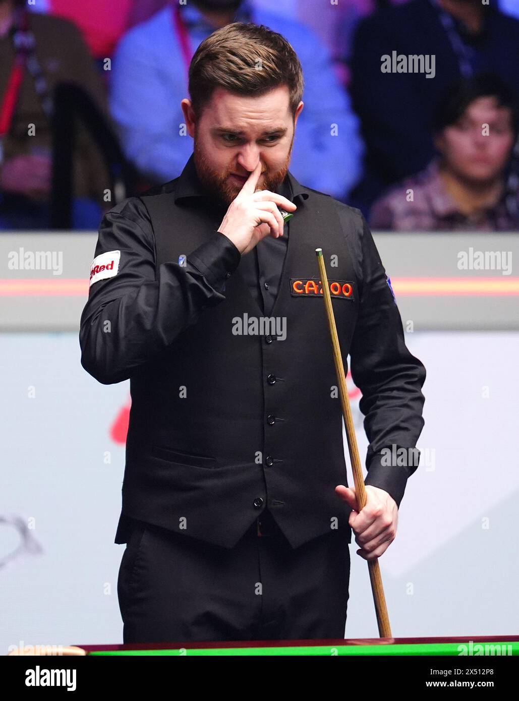 Jak Jones in action against Kyren Wilson (not pictured) during the ...