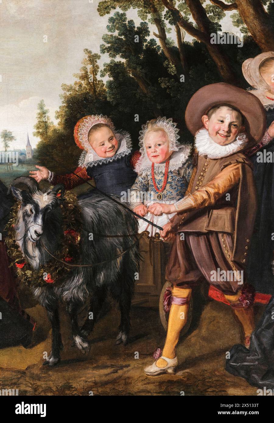 Three children with a goat cart hi-res stock photography and images - Alamy