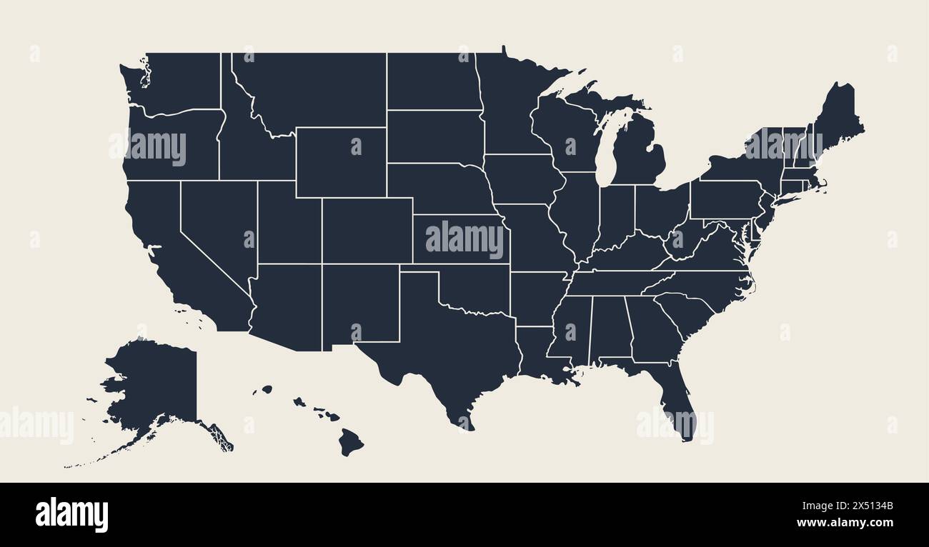 Blank outline map of the united states Stock Vector Images - Alamy
