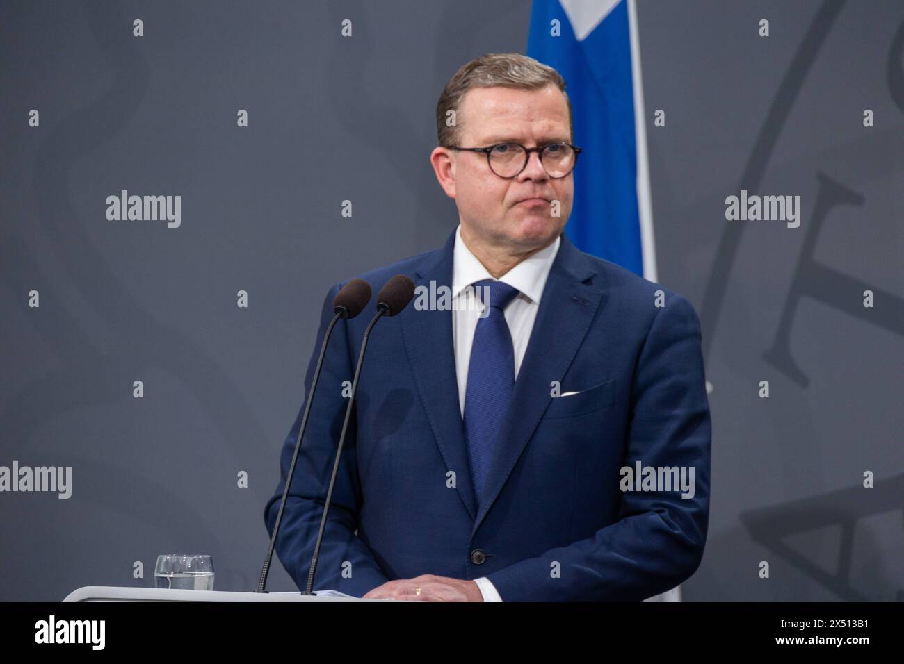 Prime Minister of Finland Petteri Orpo during his meeting with Prime Minister Mette Frederiksen ...