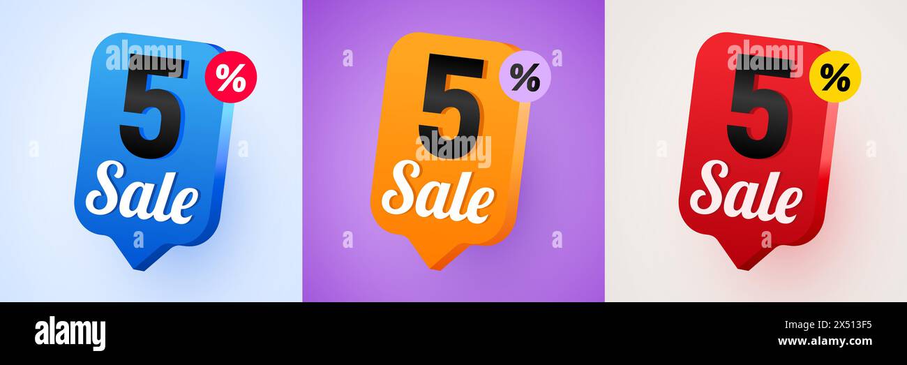 5 percent Off. Discount creative composition. Mega Sale. Vector ...
