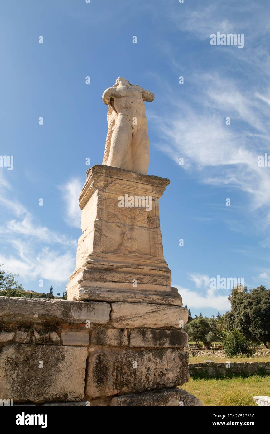 Odeon of Agrippa statues, Agora, Athens, Greece, Europe Stock Photo - Alamy