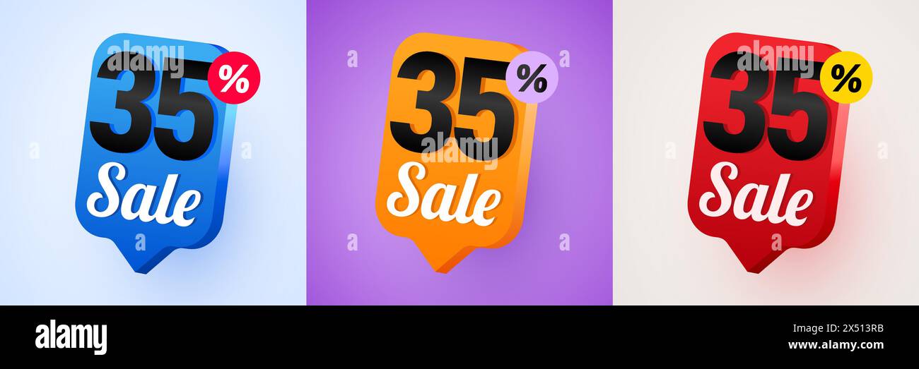 35 percent Off. Discount creative composition. Mega Sale. Vector ...