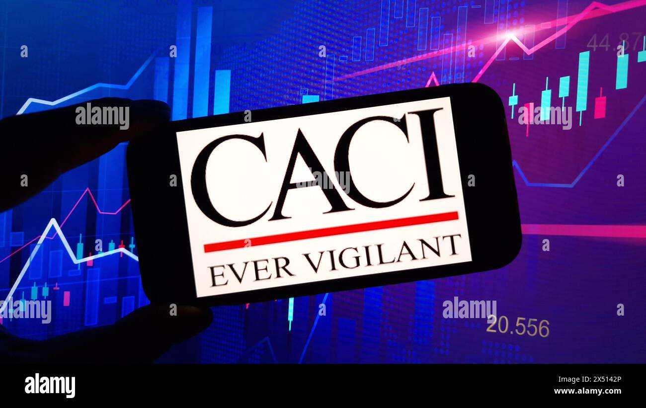 Konskie, Poland - March 17, 2024: CACI company logo displayed on mobile ...
