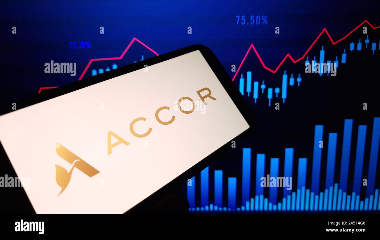 Konskie, Poland - March 17, 2024: Accor company logo displayed on ...