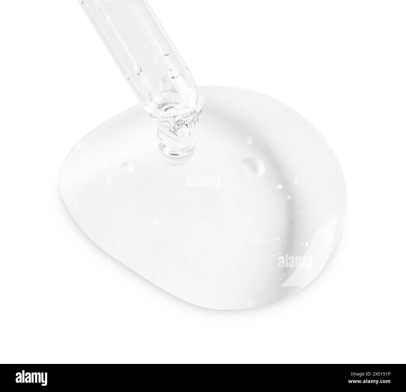Glass pipette and transparent liquid isolated on white Stock Photo - Alamy