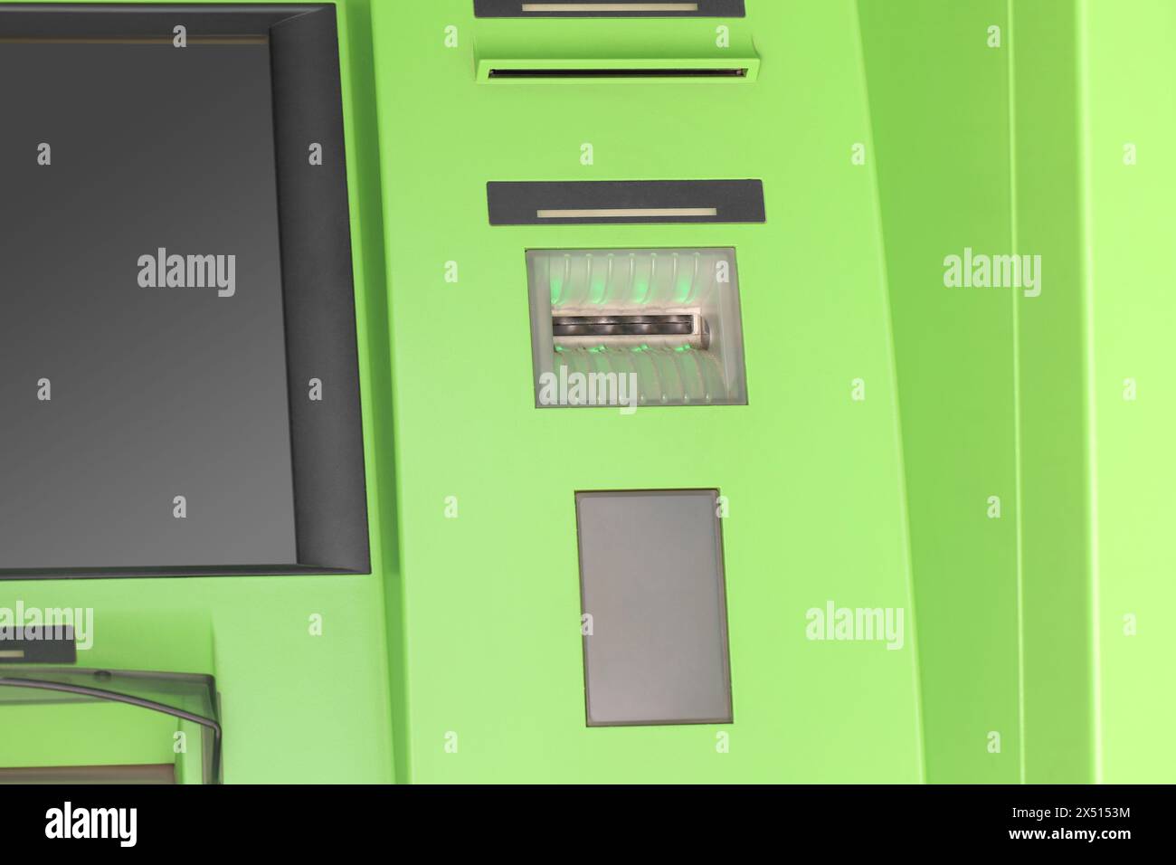 Modern automated cash machine with screen outdoors Stock Photo - Alamy