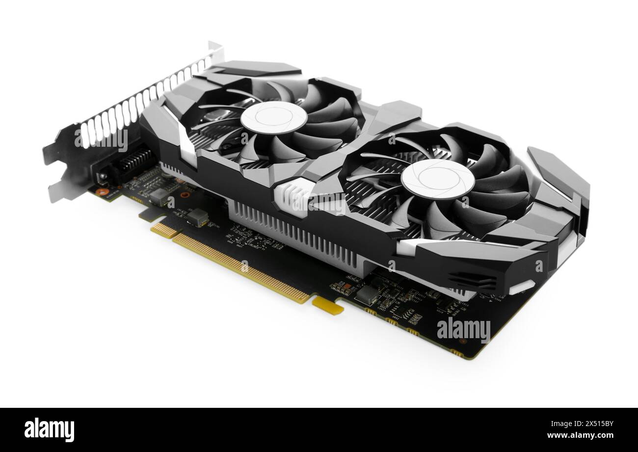One computer graphics card isolated on white Stock Photo - Alamy