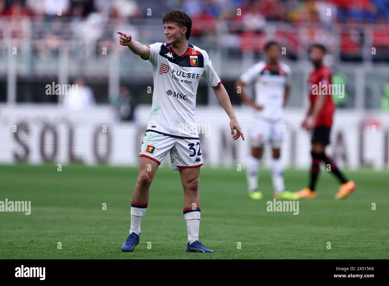 Milano, Italy. 05th May, 2024. Morten Frendrup of Genoa Cfc gestures ...
