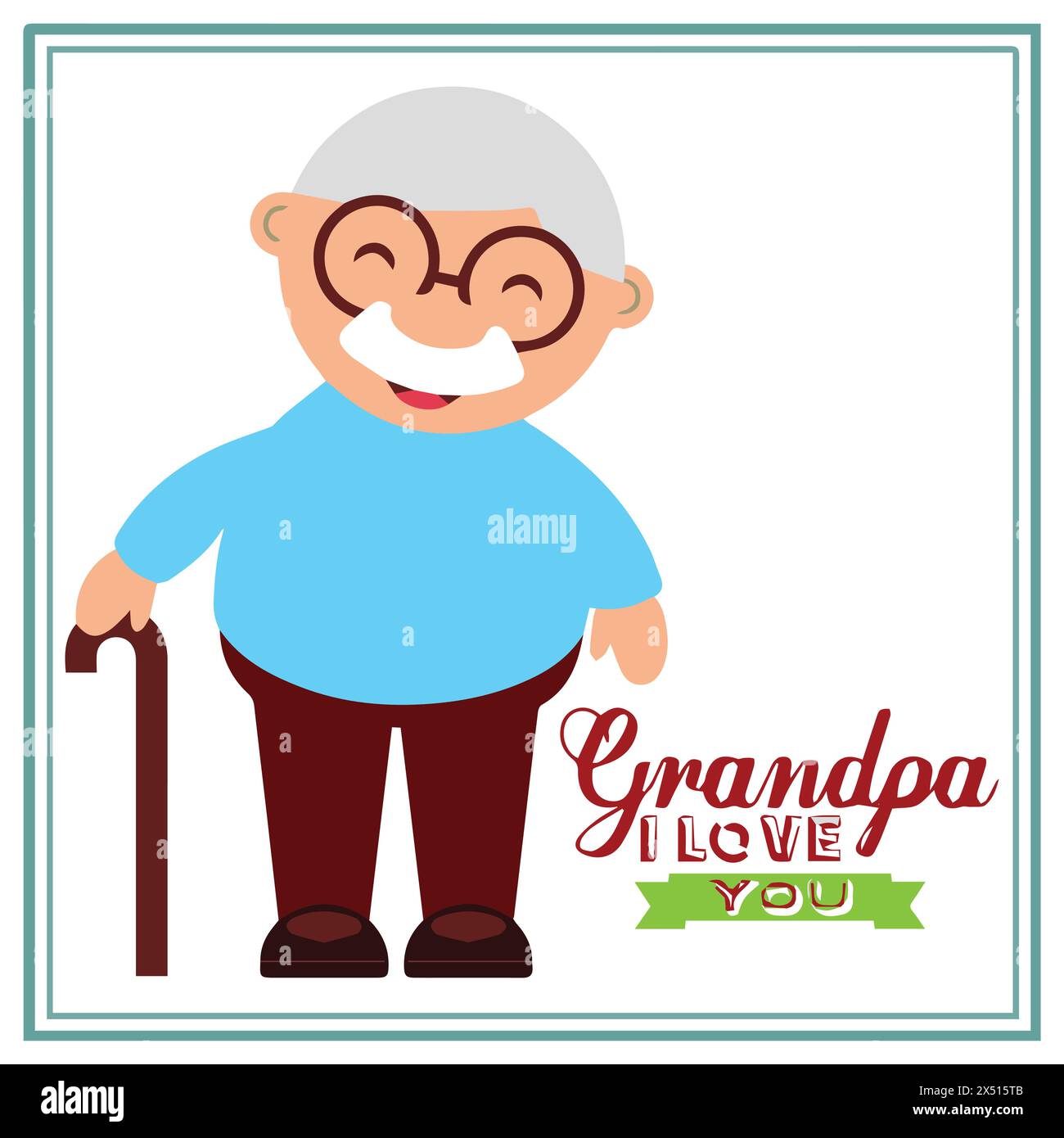 Grandpa I Love You The Image Of The Old Man And The Words Stock Vector