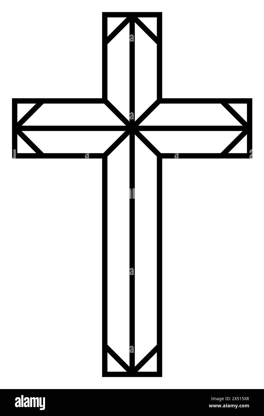 Cross of christian crucifix. Simple logo icon of christian Symbol of church of Jesus. Vector ...