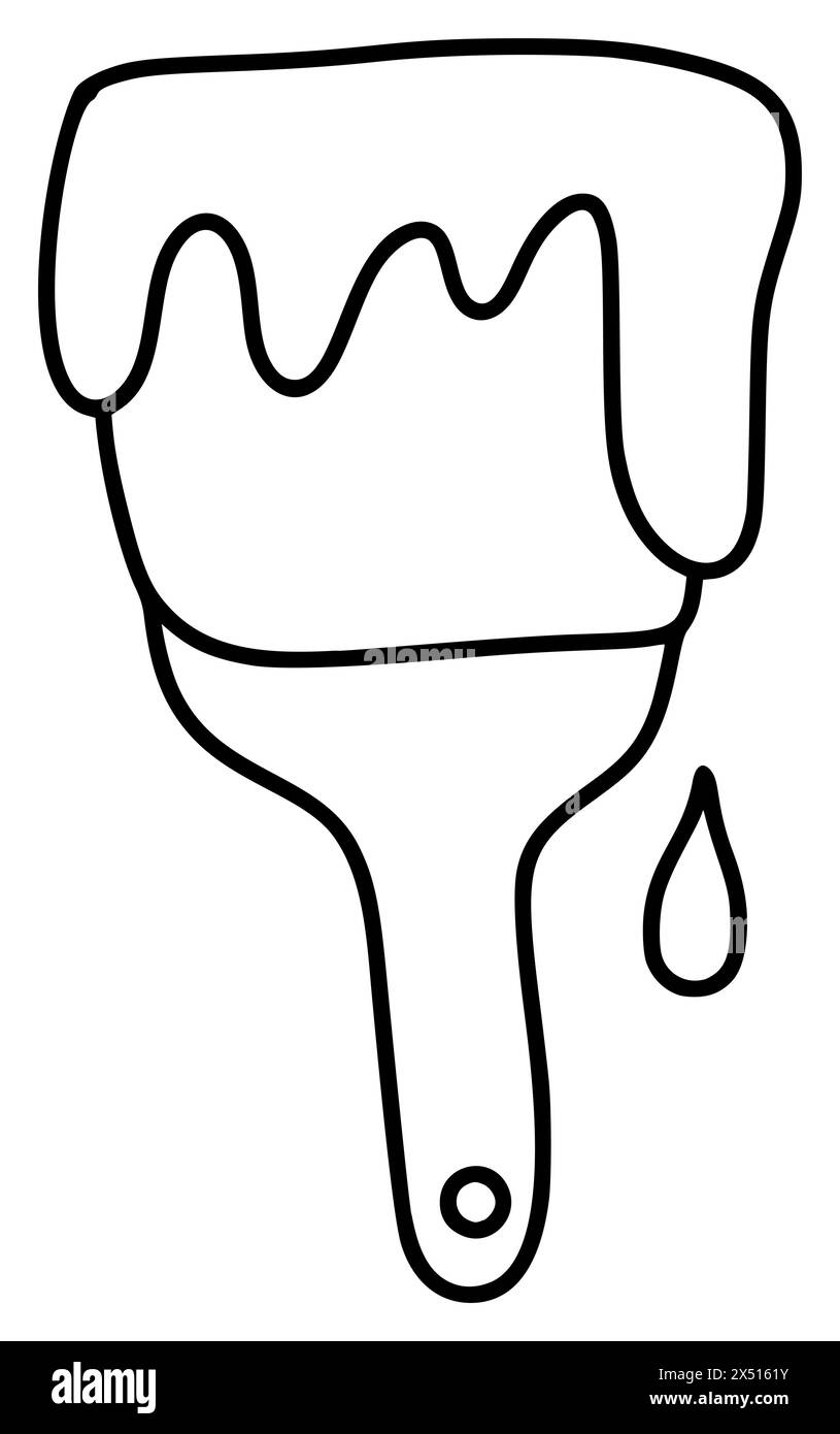 hand drawn doodle line Brush and drop Painting illustration repair icon ...