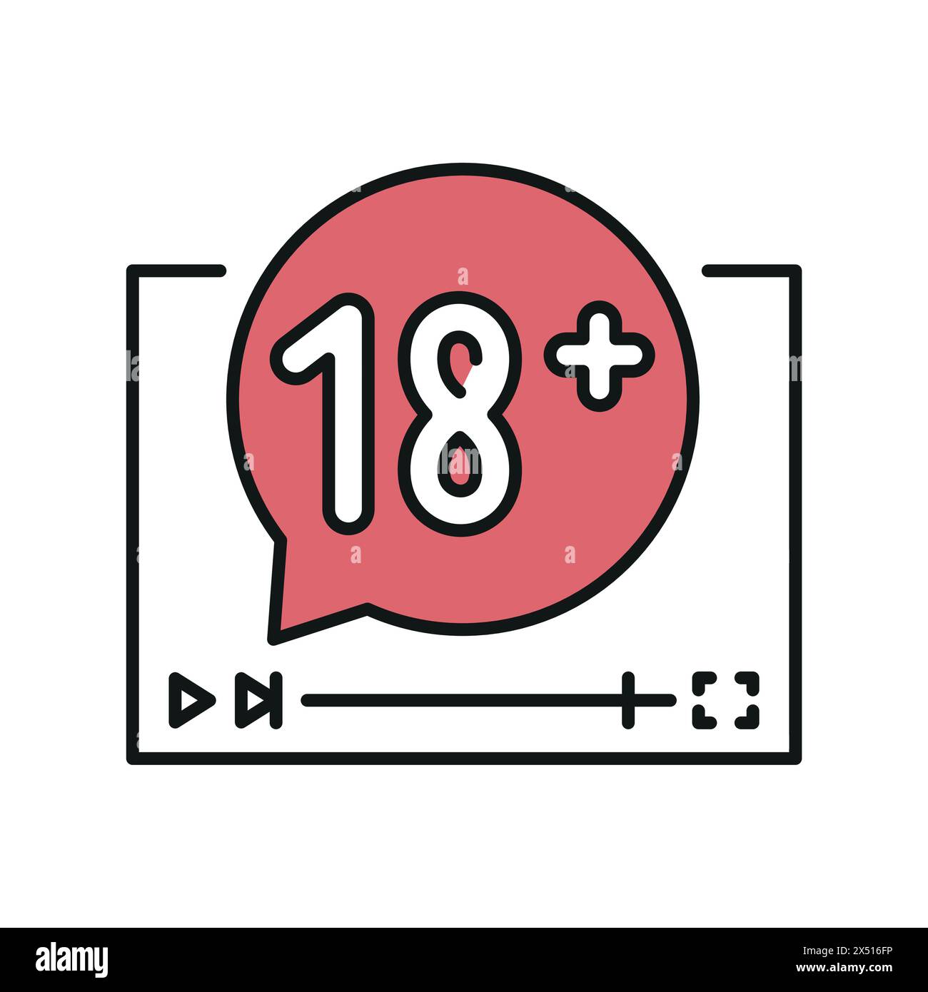 Adult genre line black icon. Sign for web page, mobile app, button ...