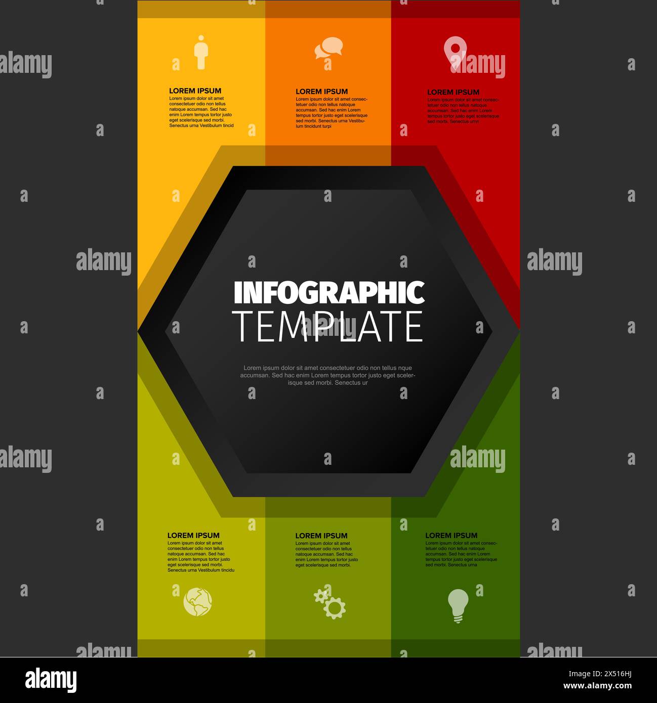 Six vertical items infographic template on light background made from ...