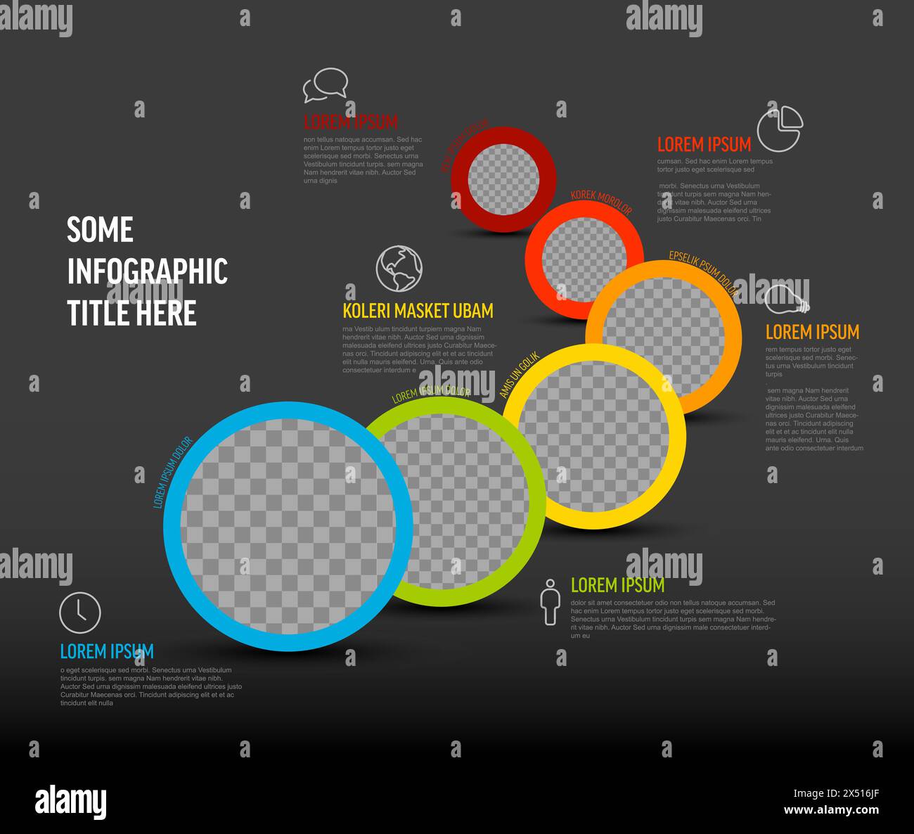 Vector Infographic Company Milestones Timeline Template with circle ...
