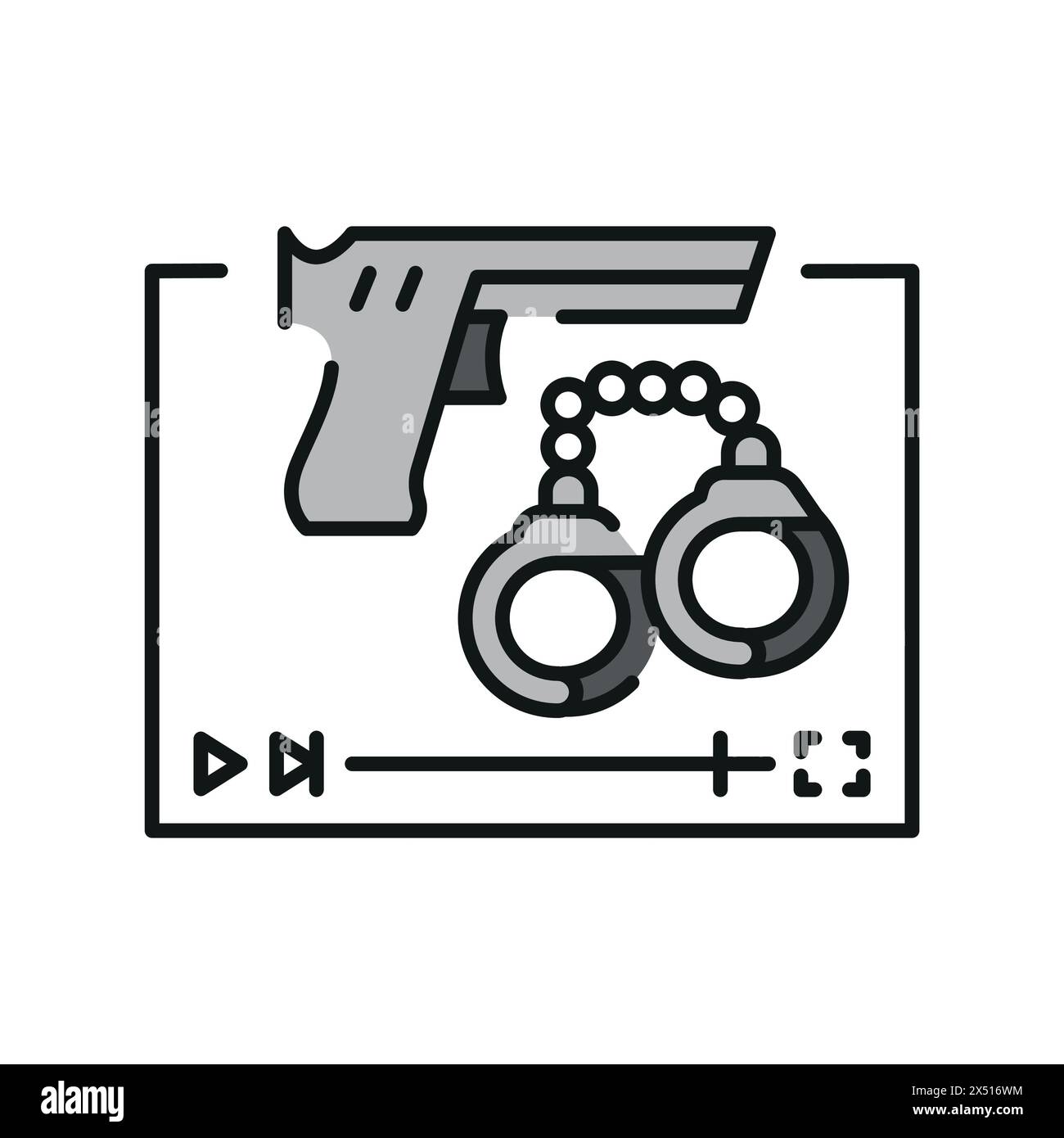 Crime genre line black icon. Sign for web page, mobile app, button ...