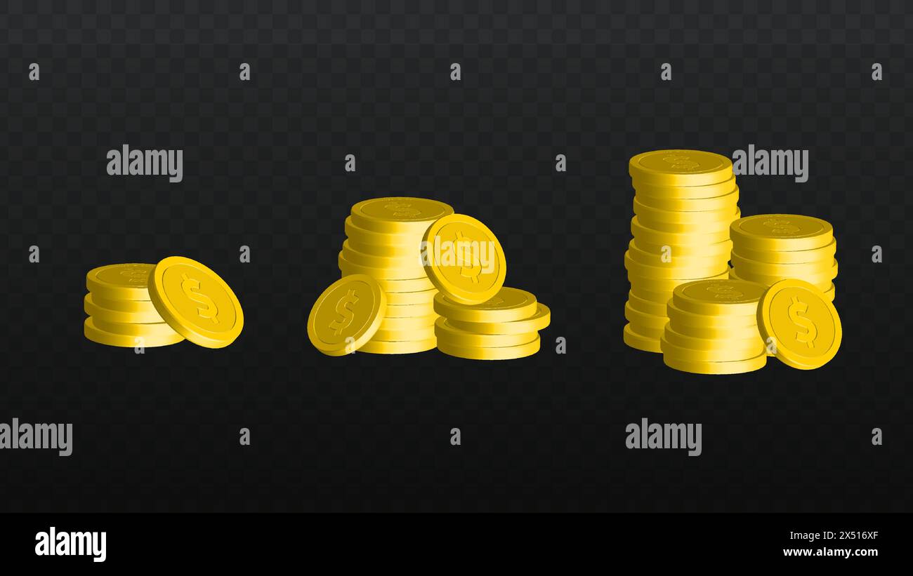 Vector Graphic of Dollar Coins in Varying Amounts Stock Vector Image ...