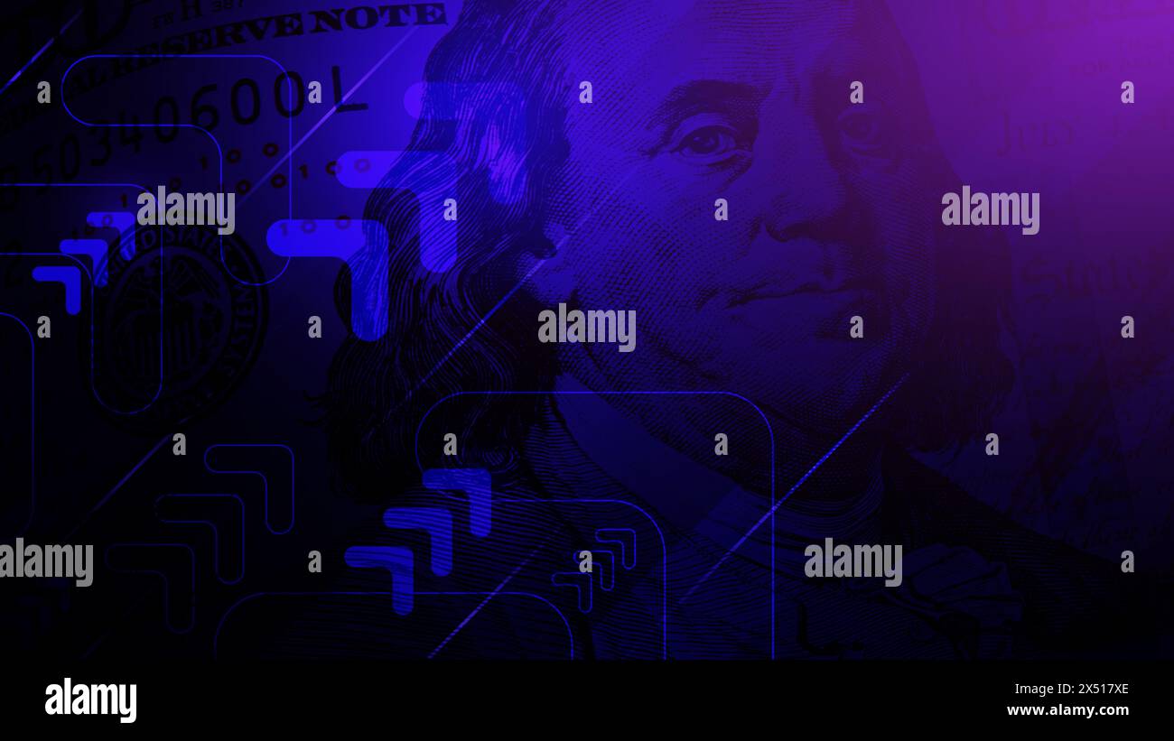 Modern Financial Background with $100 Bills and Statistics Stock Photo ...