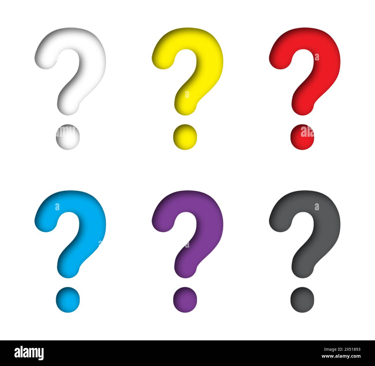 Colored Question mark sign set. Vector illustration Stock Vector Image ...