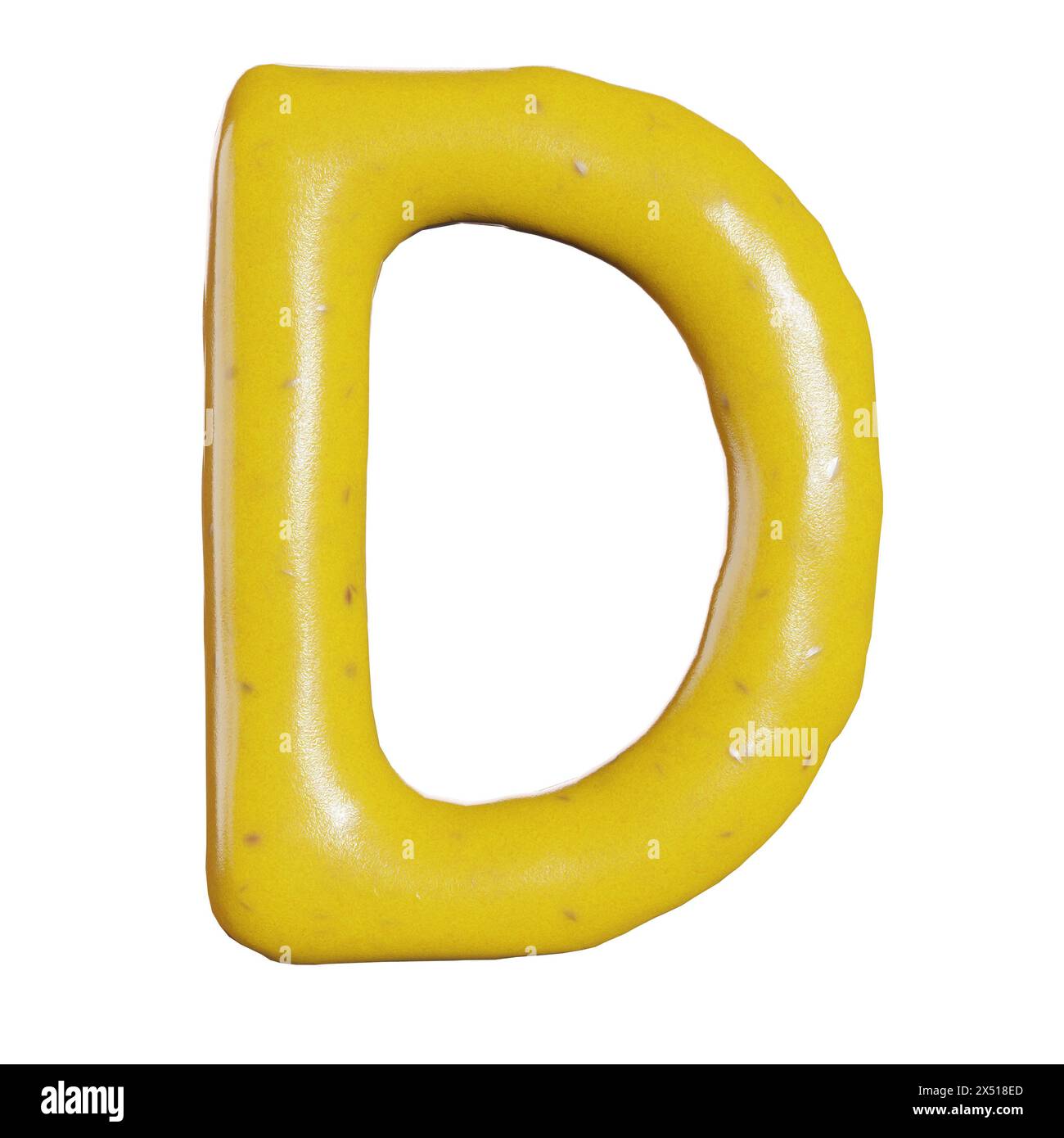 3d render of mustard sauce alphabets or letters for food or restaurant ...