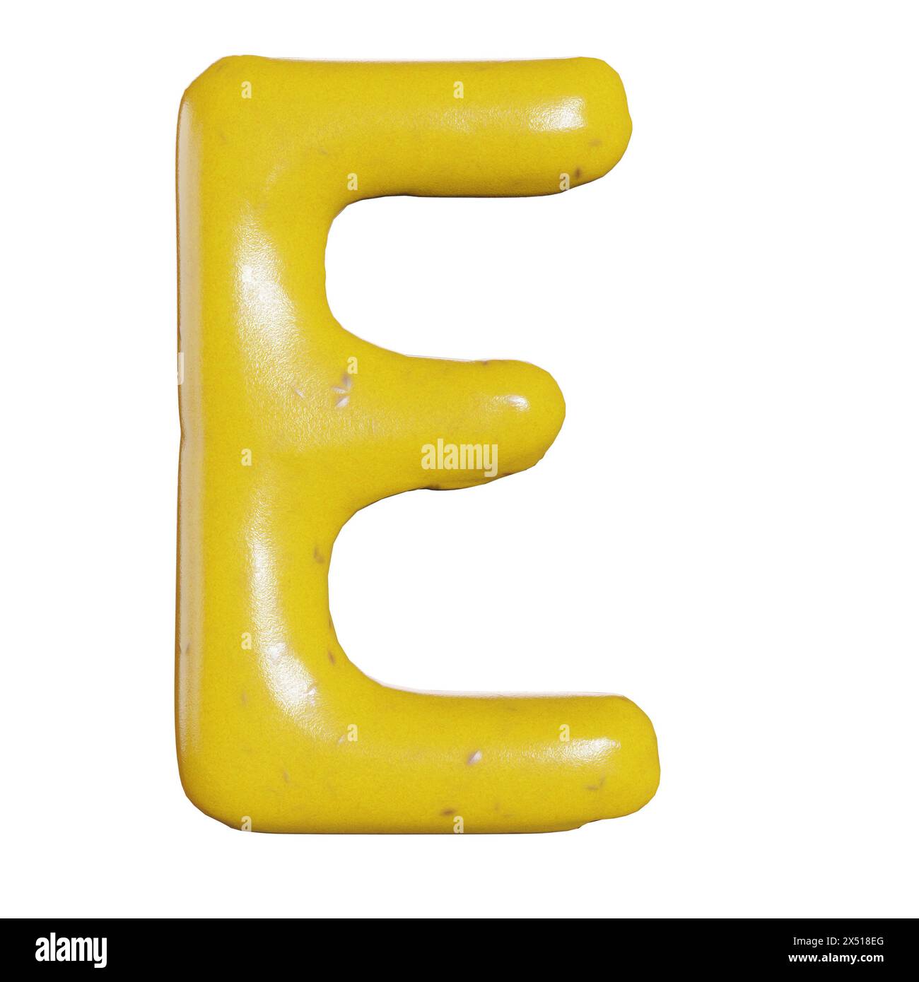3d render of mustard sauce alphabets or letters for food or restaurant ...