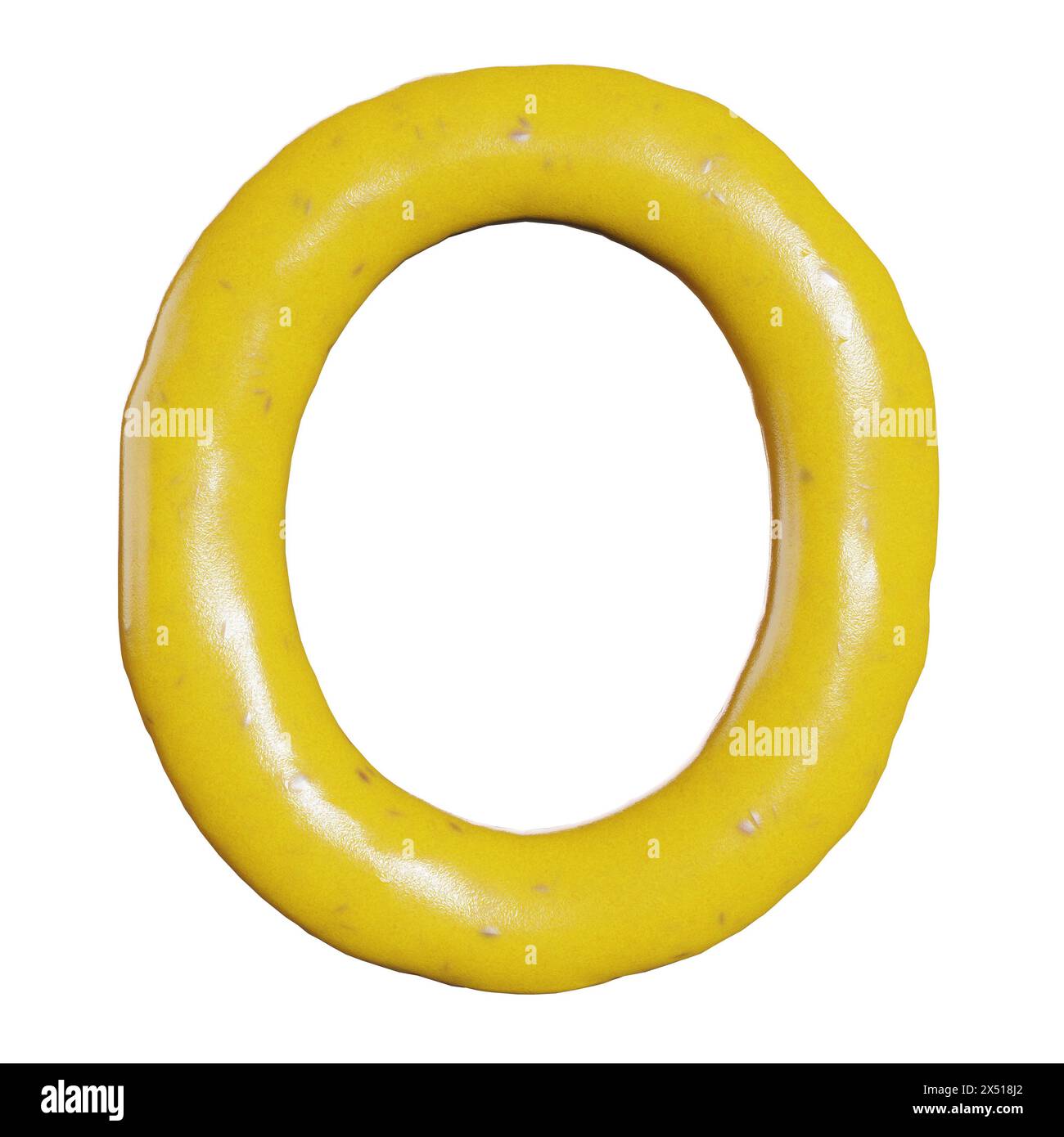 3d render of mustard sauce alphabets or letters for food or restaurant ...