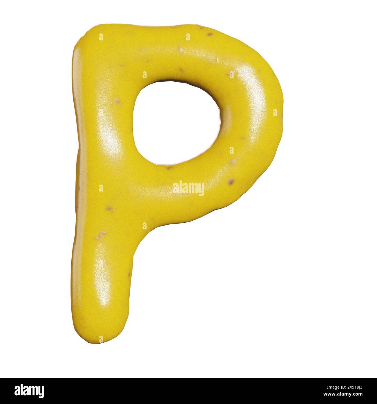 3d render of mustard sauce alphabets or letters for food or restaurant ...
