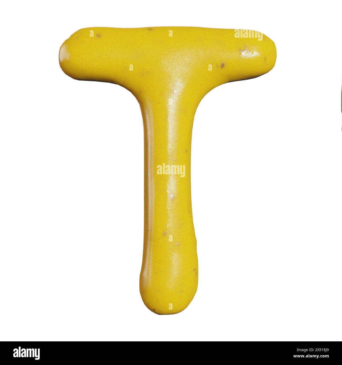 3d render of mustard sauce alphabets or letters for food or restaurant ...