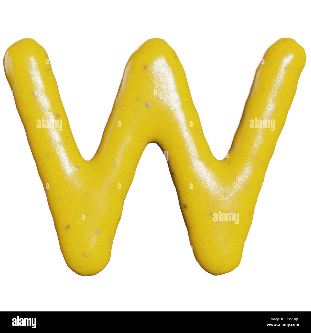 3d render of mustard sauce alphabets or letters for food or restaurant ...