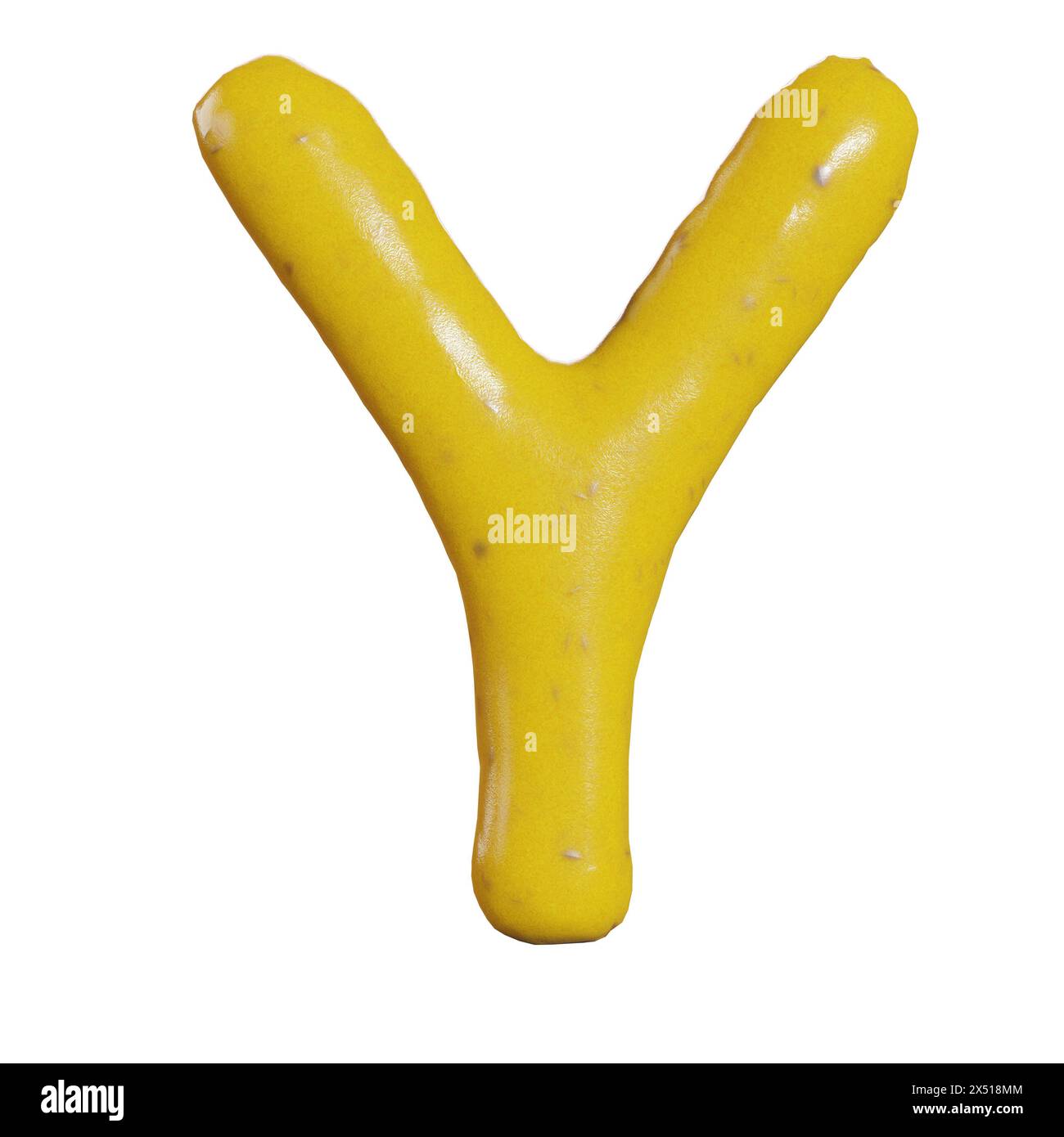 3d render of mustard sauce alphabets or letters for food or restaurant ...