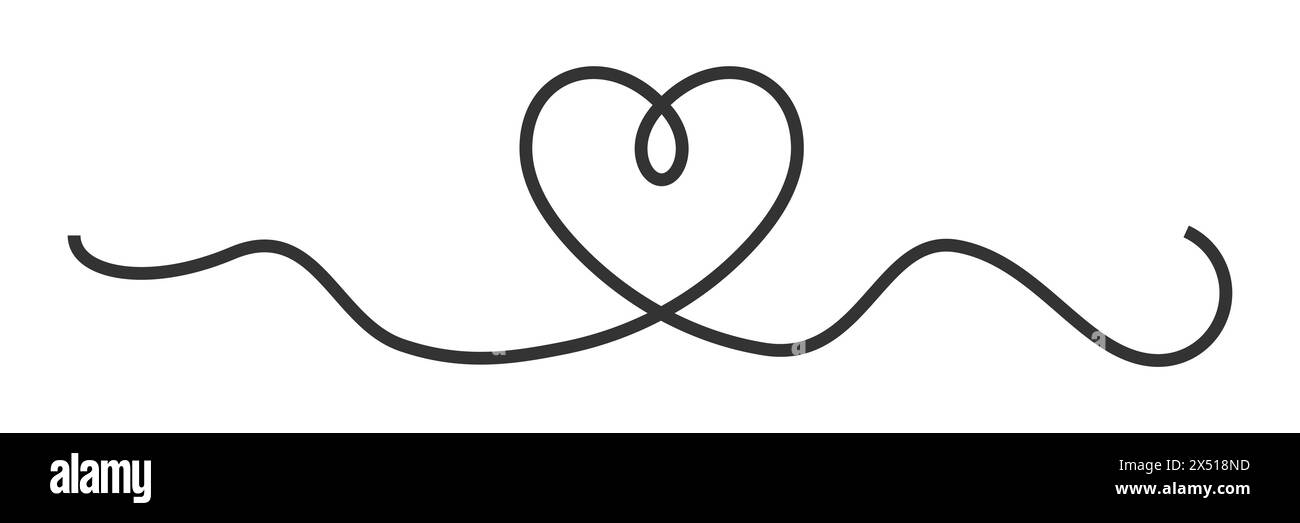 Continuous line heart symbol. Vector illustration Stock Vector Image ...