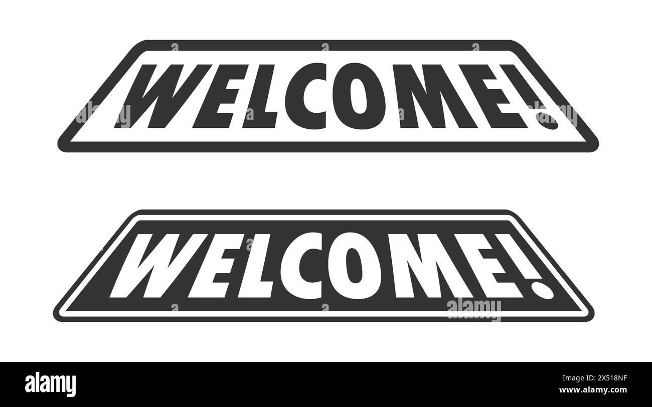 Welcome sign isolated on a white background. Vector illustration Stock ...