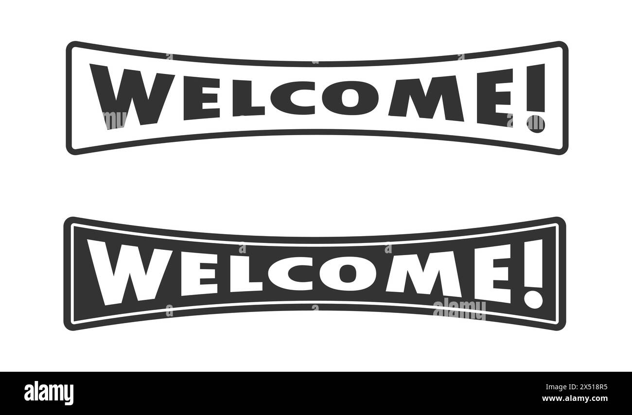 Welcome sign isolated on a white background. Vector illustration Stock ...