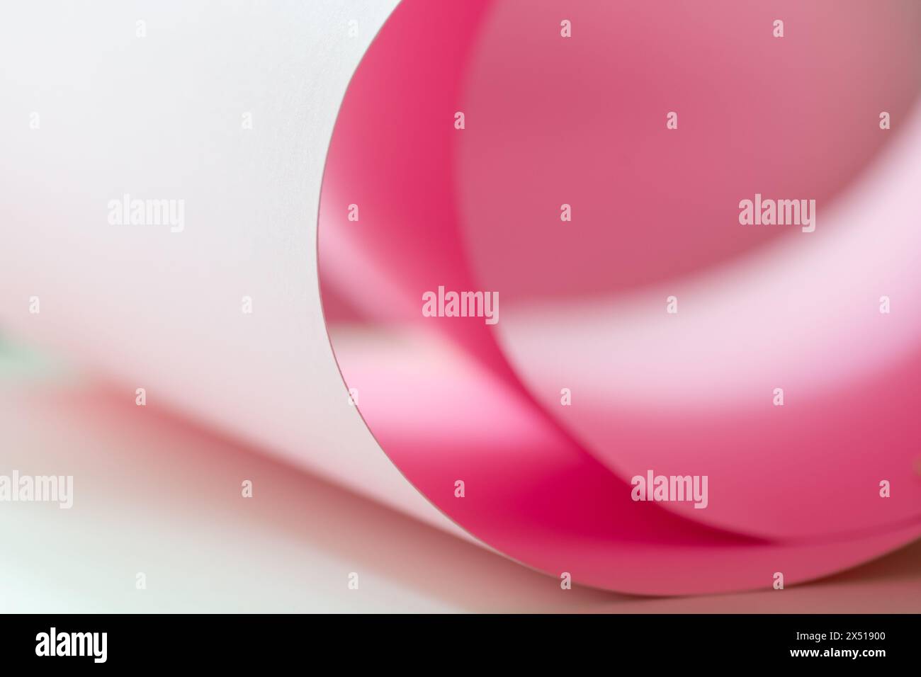 A roll of pink cardstock paper on a desk Stock Photo - Alamy