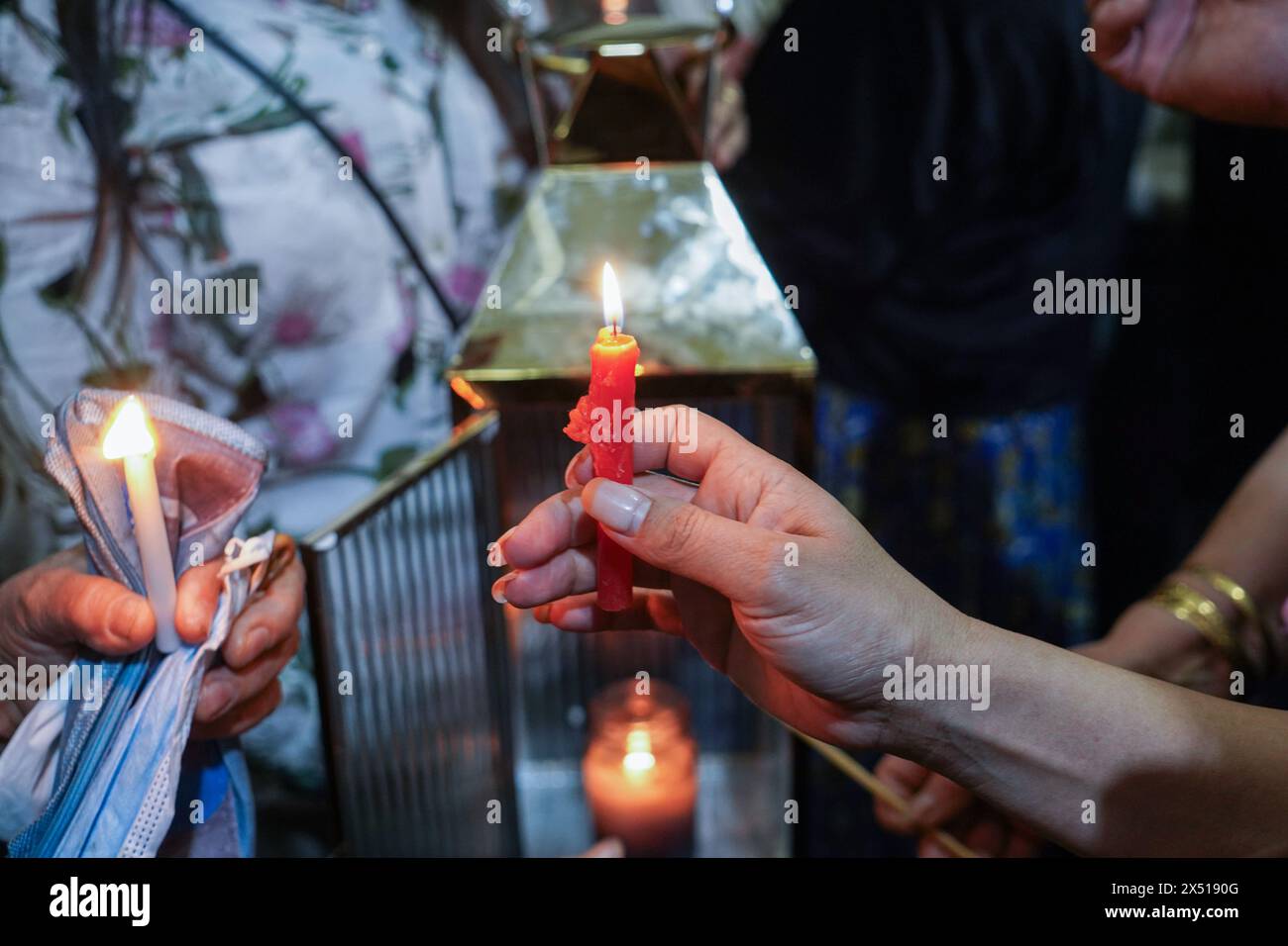 Nineveh, Iraq. 05th May, 2024. Syriac Orthodox Christian woman holds ...