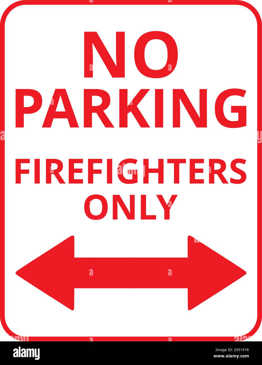 No parking firefighters only banner on a white background Stock Vector ...