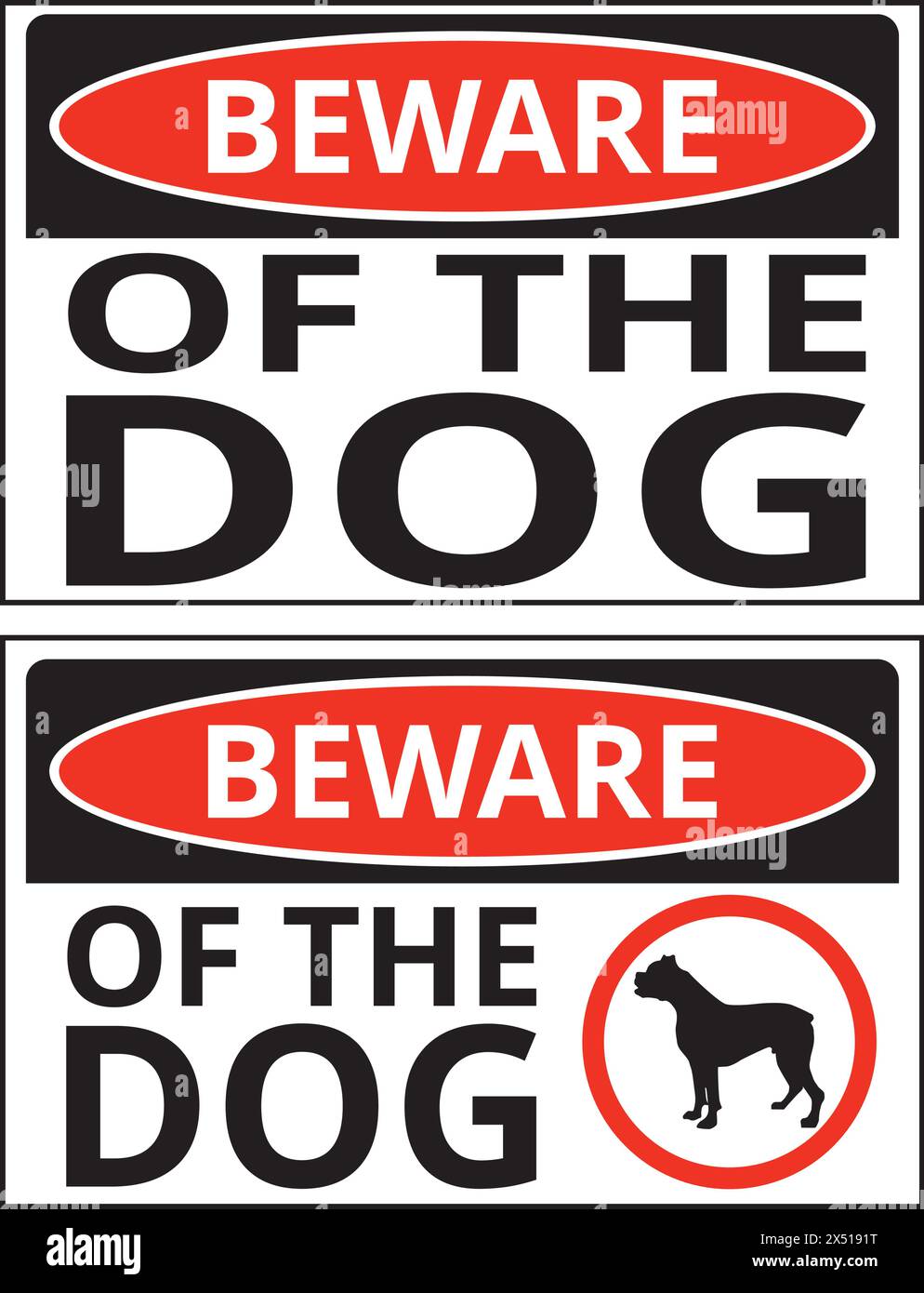 Beware dog sign on gate Stock Vector Images - Alamy
