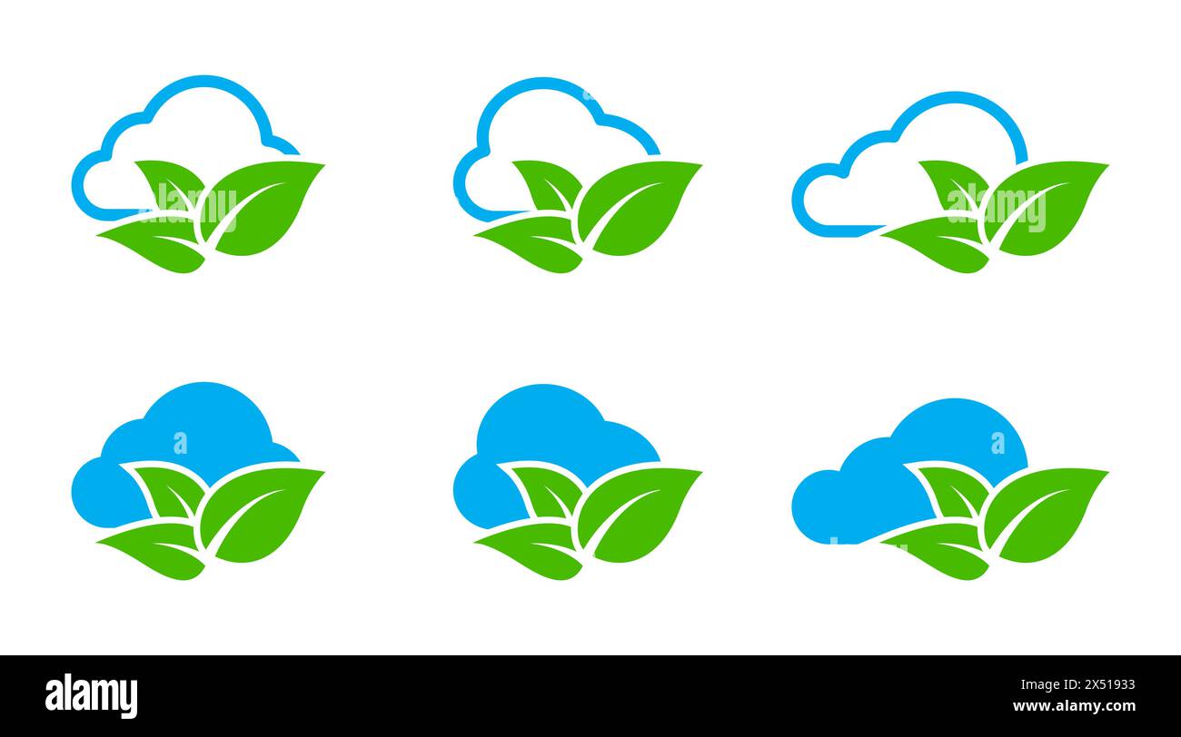 Cloud and leaf icon. Vector illustration Stock Vector Image & Art - Alamy