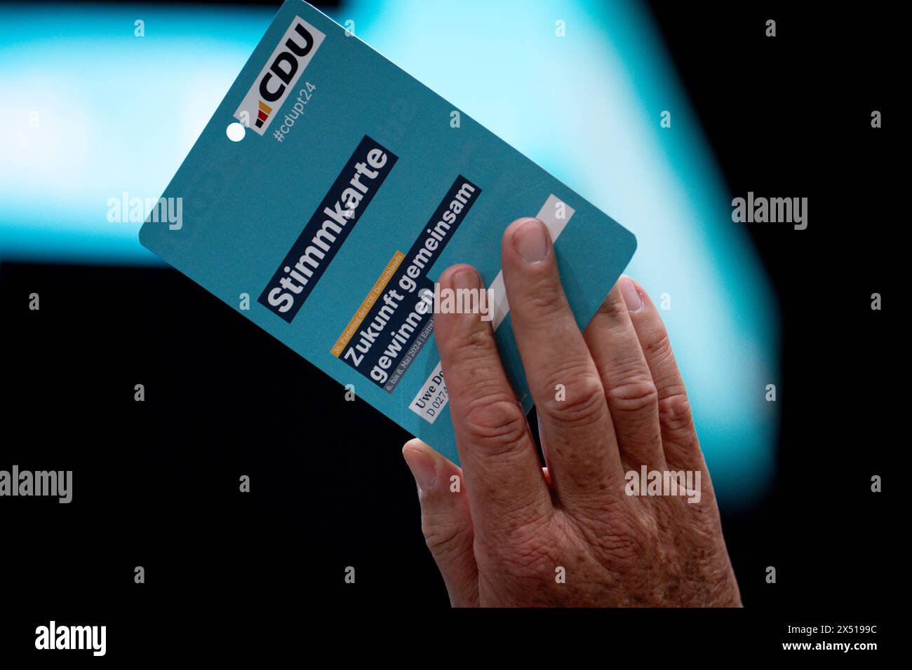 36. Bundesparteitag der CDU Deutschland 2024 Stimmkarte beim 36 ...