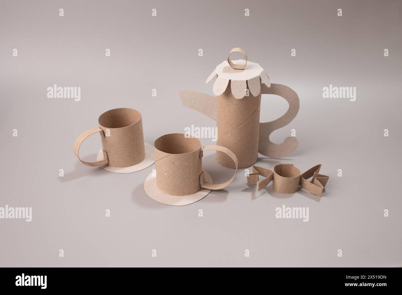 Recycling themed DIY, Craft for kids featuring a colorless paper teapot ...