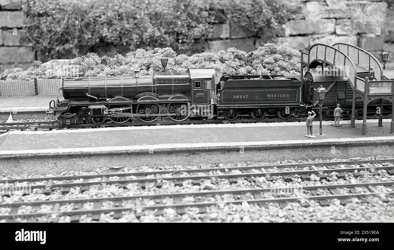1950s, historical, a model train on railway track, King George V, the ...