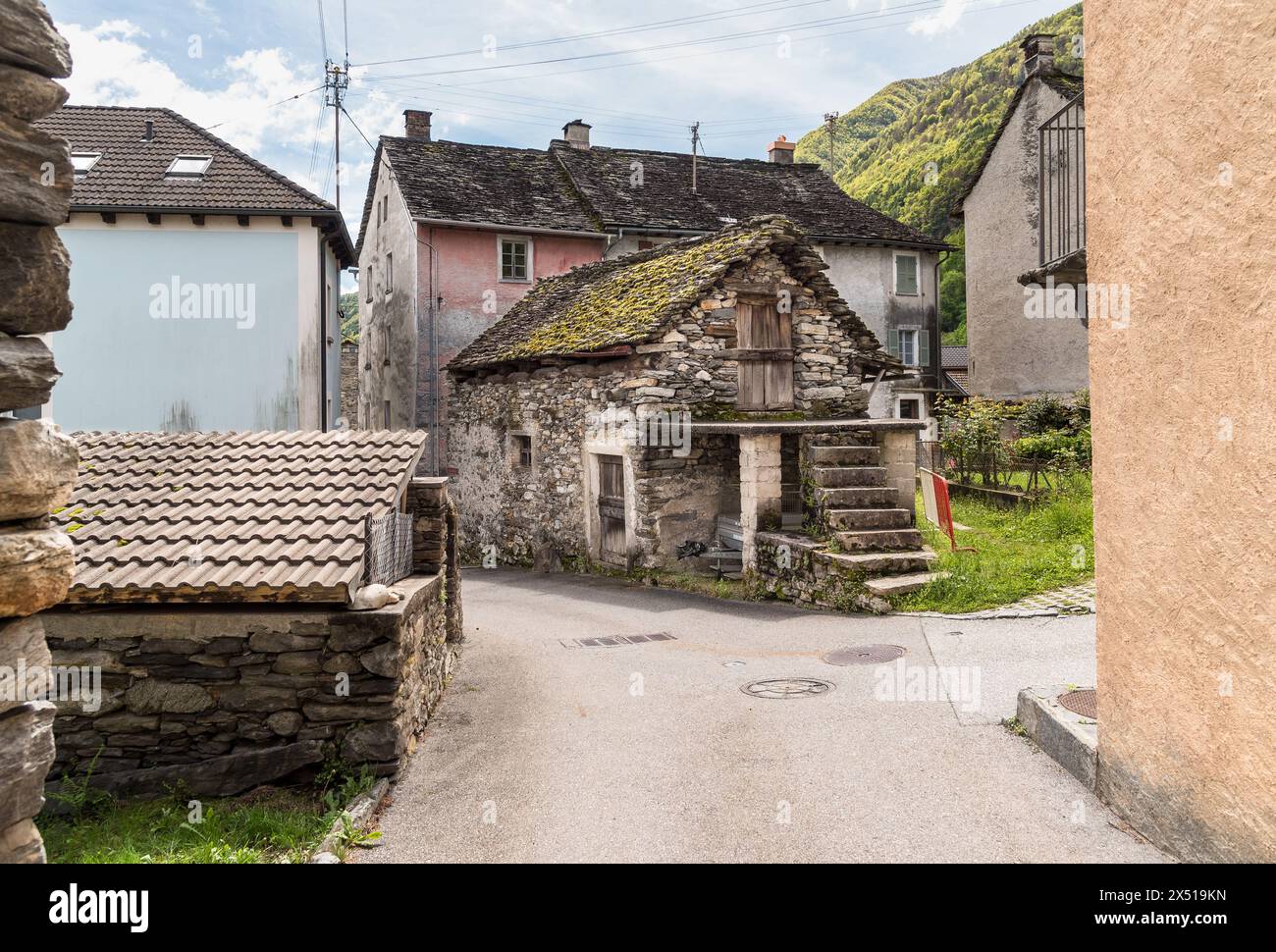 Ancient village Moghegno with rustic stone houses, hamlet of Maggia in ...