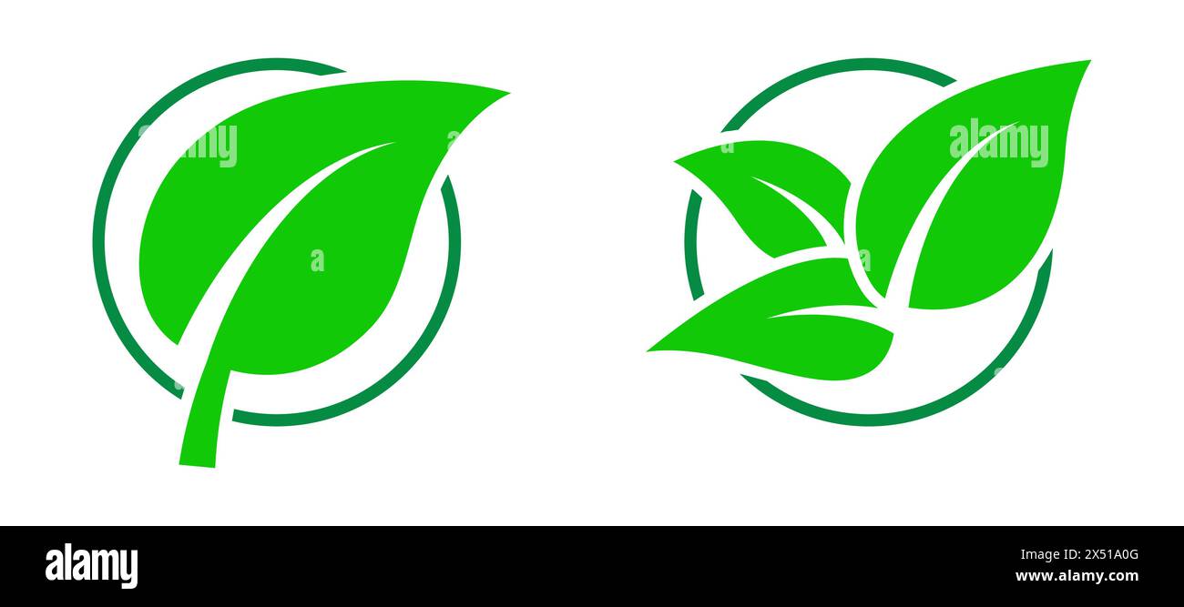 Leaf in a circle icon. Vector illustration Stock Vector Image & Art - Alamy