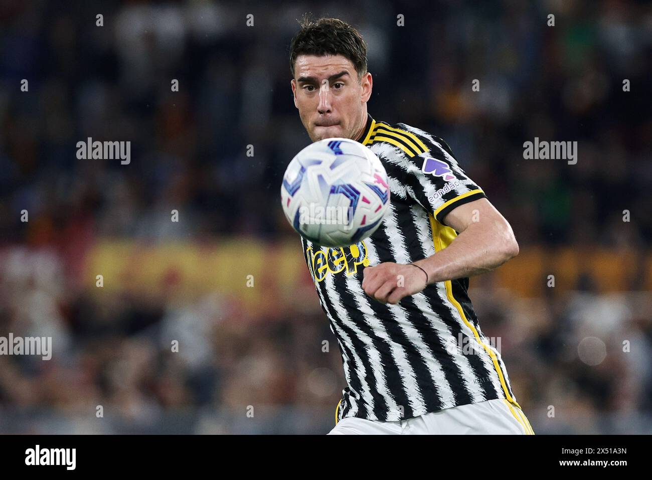 Dusan Vlahovic of Juventus in action during the Italian championship ...